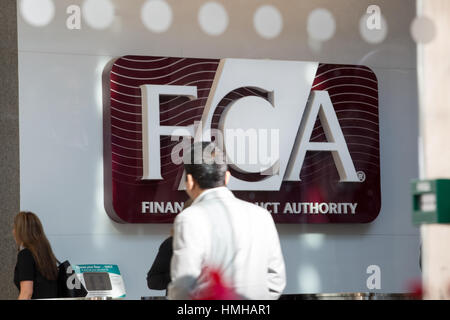 Office entrance to the Financial Conduct Authority (FCA) in London ...