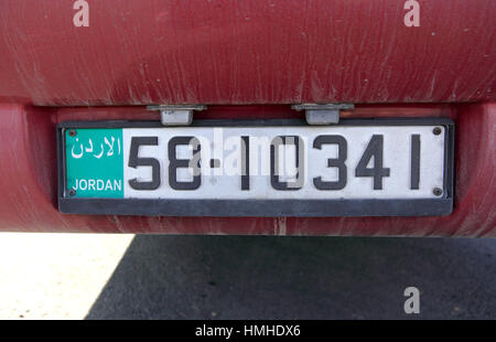 Car plates, Jordan Stock Photo - Alamy