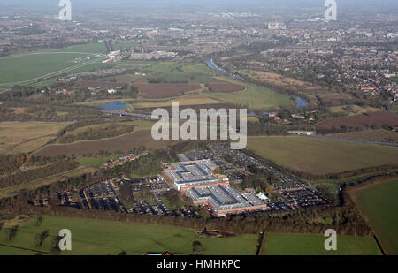 aerial view of York Designer Outlet (McArthur Glen) near York, UK Stock ...