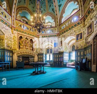 Drawing Room, Castell (castle) Coch, AD 1875-1879, designed by William ...