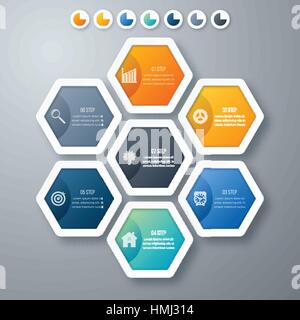Infographics. Vector stock template seven stages. For web page design ...
