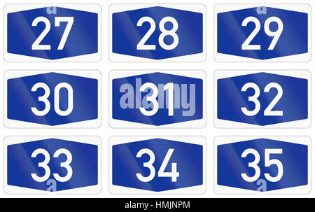 Collection of Numbered highway shields of German Bundesstrassen ...