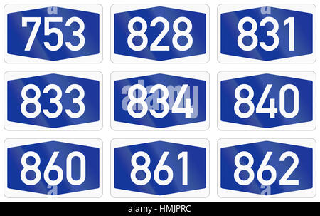Collection of Numbered highway shields of German Autobahn system Stock ...