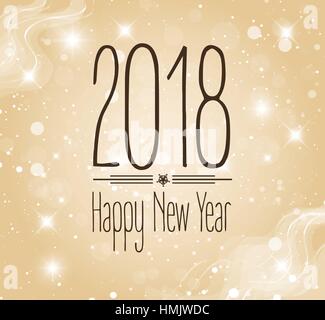 Happy new year 2018 text written with snowballs or snowman. vector ...