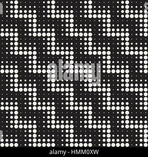 Stylish Minimalistic Halftone Grid. . Vector Seamless Black and White ...