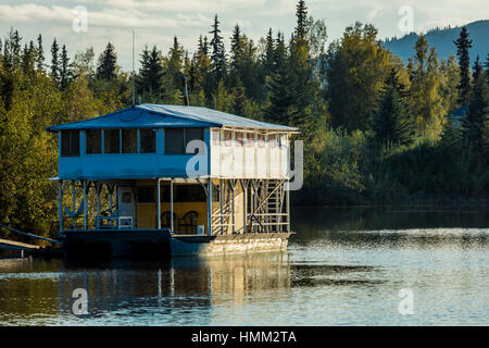 AUGUST 25, 2016 - Fairbanks Alaska Skyline view over Chena River Stock ...
