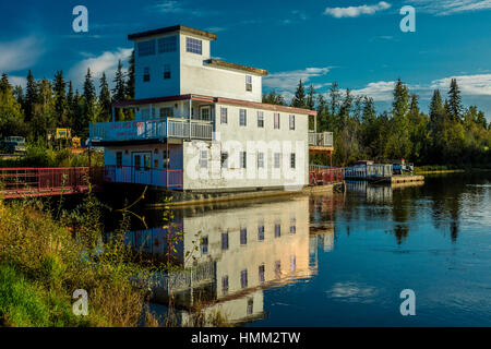 AUGUST 25, 2016 - Fairbanks Alaska Skyline view over Chena River Stock ...