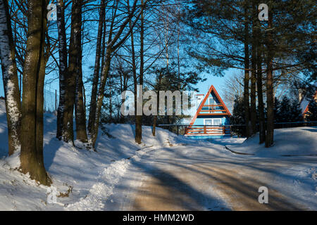 Winter in Zalesie, Gmina Barczewo, within Olsztyn County, Warmian ...
