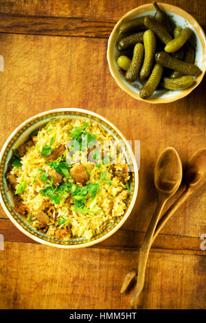 Lamb pilaf in a bowl Stock Photo - Alamy