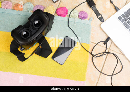 Gudgets with vr glasses Stock Photo - Alamy