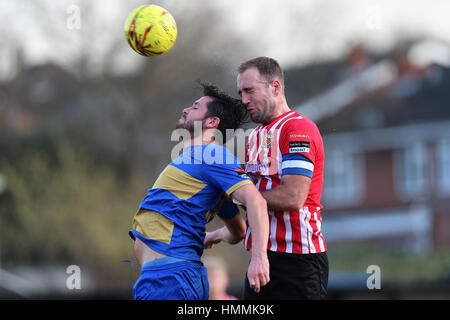 Chris Taylor of Romford and Elliot Styles of Hornchurch during AFC ...