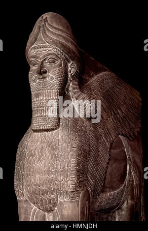 Assyrian lamassu (human-headed winged bull), Nineveh ancient city of ...