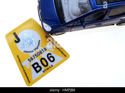 Austrian car Vignette road toll Stock Photo - Alamy