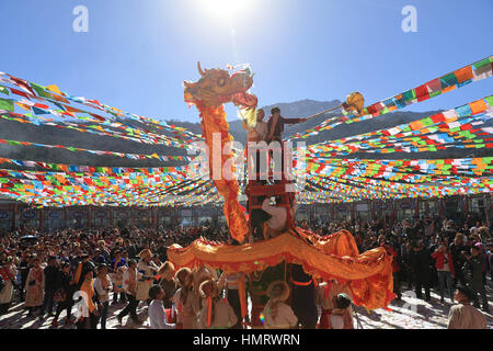 Baoxing, China's Sichuan Province. 5th Feb, 2017. People of Tibetan ...