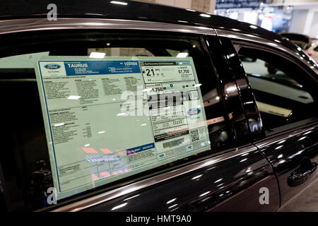 Monroney sticker (window sticker) on 2017 Ford Focus sedan - USA Stock ...