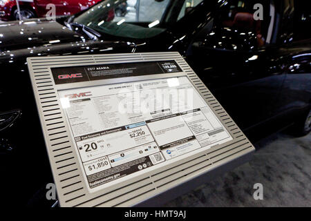 Monroney sticker (window sticker) on 2017 Ford Focus sedan - USA Stock ...