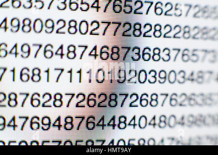 Numbers on a computer screen themes of data text coding numbers Stock ...