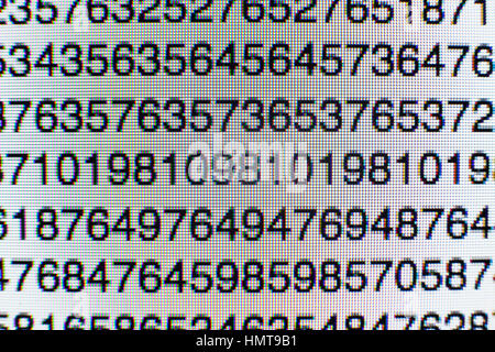 Numbers on a computer screen themes of data text coding numbers Stock ...