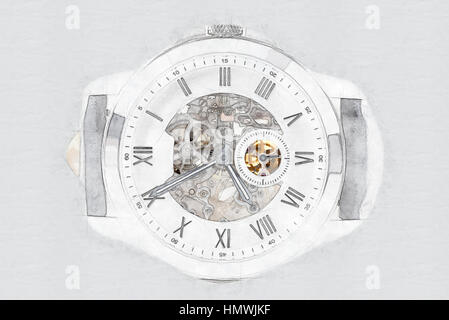 Mechanical Watch Concept With Visible Mechanism Stock Photo - Alamy