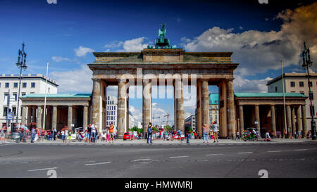 Brandenburg Gate built between 1788 and 1791 and now is the most famous ...