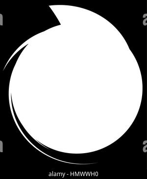 Circle with dynamic swoosh line frame. Monochrome circular element ...