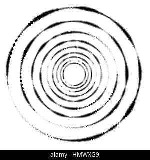 Geometric circle with distorted shapes rotating. Abstract circle ...