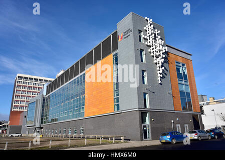 Phoenix Building, Teesside University, showing the conspicuous logo and ...