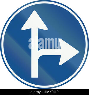 A Dutch regulatory road sign - Straight ahead Stock Photo - Alamy