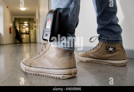 Hanover, Germany. 7th Feb, 2017. ILLUSTRATION - A man is wearing ...