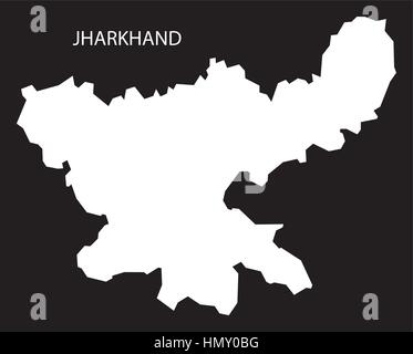Jharkhand, India. Simple vector map. State shape. Outline style. Border ...
