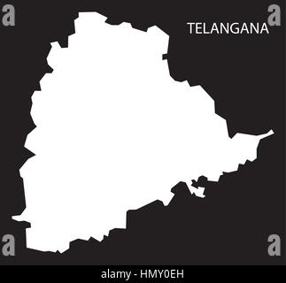map of Telangana is a state of India with borders districts Stock ...