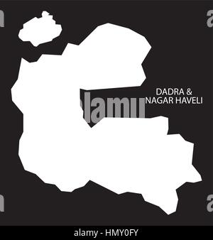 Dadra and Nagar Haveli map. Just a simple border map. Shape of the ...