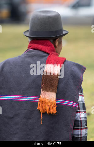 September 6, 2016 Silvia, Colombia: Guambiano indigenous men dressed ...