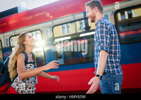Couple in love meeting again after long separation Stock Photo - Alamy