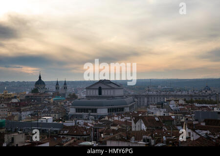 Madrid skyline and Opera building Stock Photo - Alamy