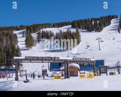 Mid-Vail Village, winter, Vail Ski Resort, Vail, Colorado Stock Photo ...