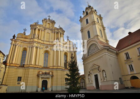 VILNIUS, LITHUANIA - DECEMBER 29, 2016: St Johns' Church and the Bell ...