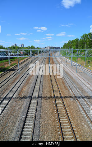 Railway tracks in Moscow Stock Photo - Alamy