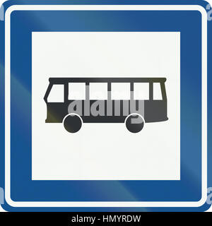 Netherlands road sign L3 - Bus or tram stop Stock Photo - Alamy