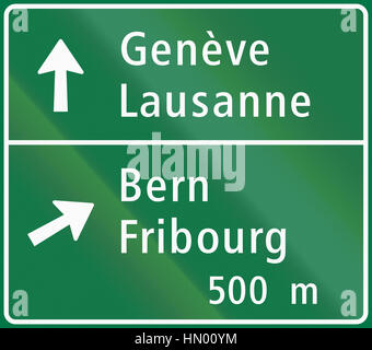 Geneva Switzerland Highway Sign in a Breathtaking Sunset Sunrise 3D ...