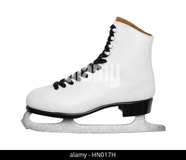 Side view of white ice skates isolated on white background Stock Photo ...