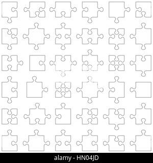 Jigsaw puzzle template 36 Pieces, 6x6, vector eps10 illustration Stock ...