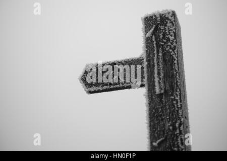 Finger pointing directional way marker Stock Photo - Alamy