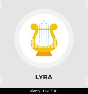 Lyra. Single flat icon on white background. Vector illustration Stock ...