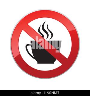 Drinks are not allowed. No coffee cup icon. Hot drinks symbol. Take ...