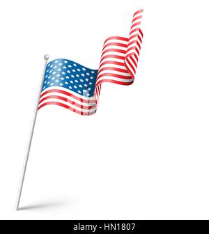 USA wavy flag icon isolated. Vector illustration Stock Vector Image ...