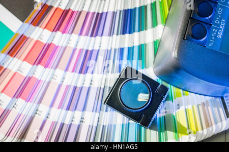 Press color management, chart, densitometer Stock Photo - Alamy