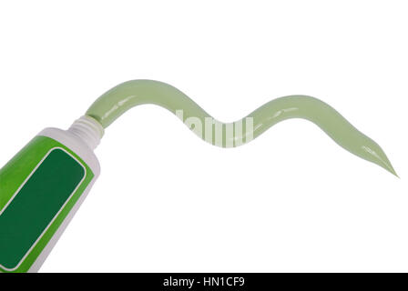 Green toothpaste. Isolated on whitebackground. Clipping path included ...