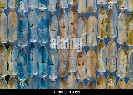 Recycled decorative canopy made from used plastic bottles at the ...