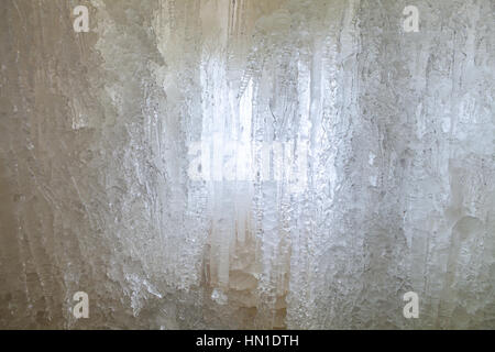 Frozen waterfall. Icicles structure Stock Photo - Alamy